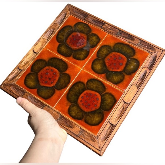 Vintage | Dining | Vintage Spanish Ceramic Tile Trivet Table Top ...